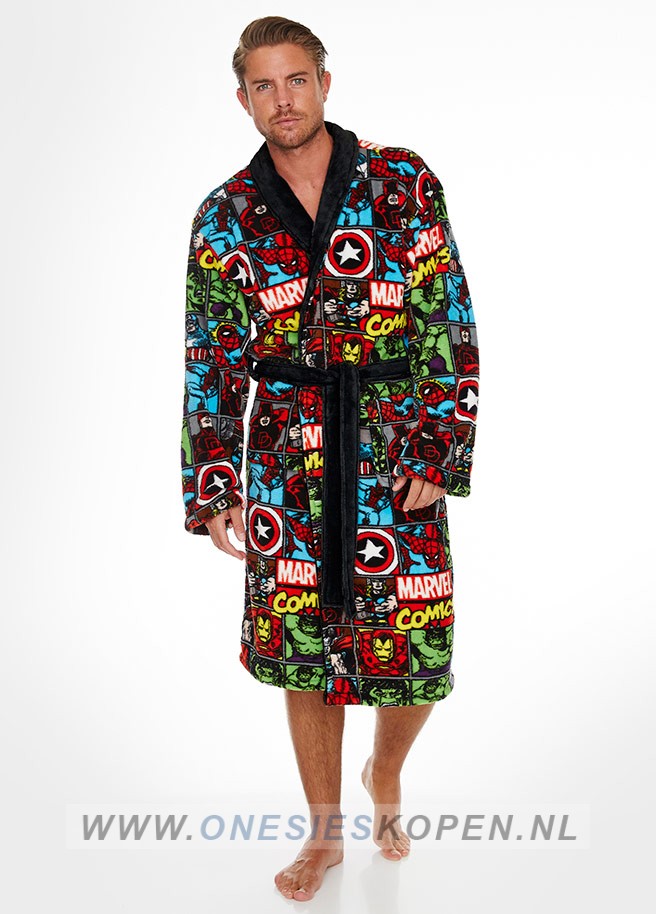 Officiële Marvel badjas Superheroes Patroon - Jumpsuit kopen.nl