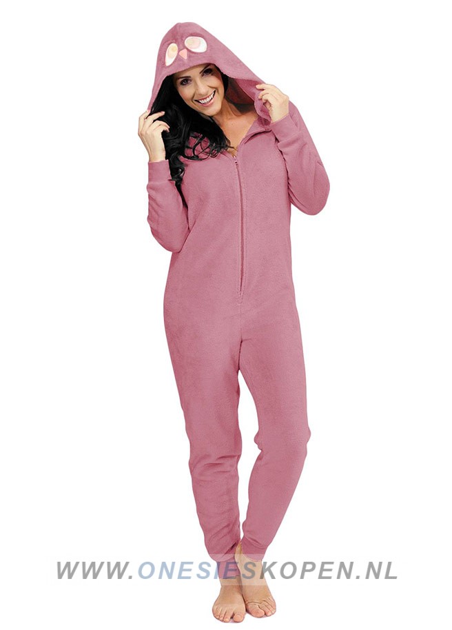 Jumpsuit roze uil - Jumpsuit kopen.nl
